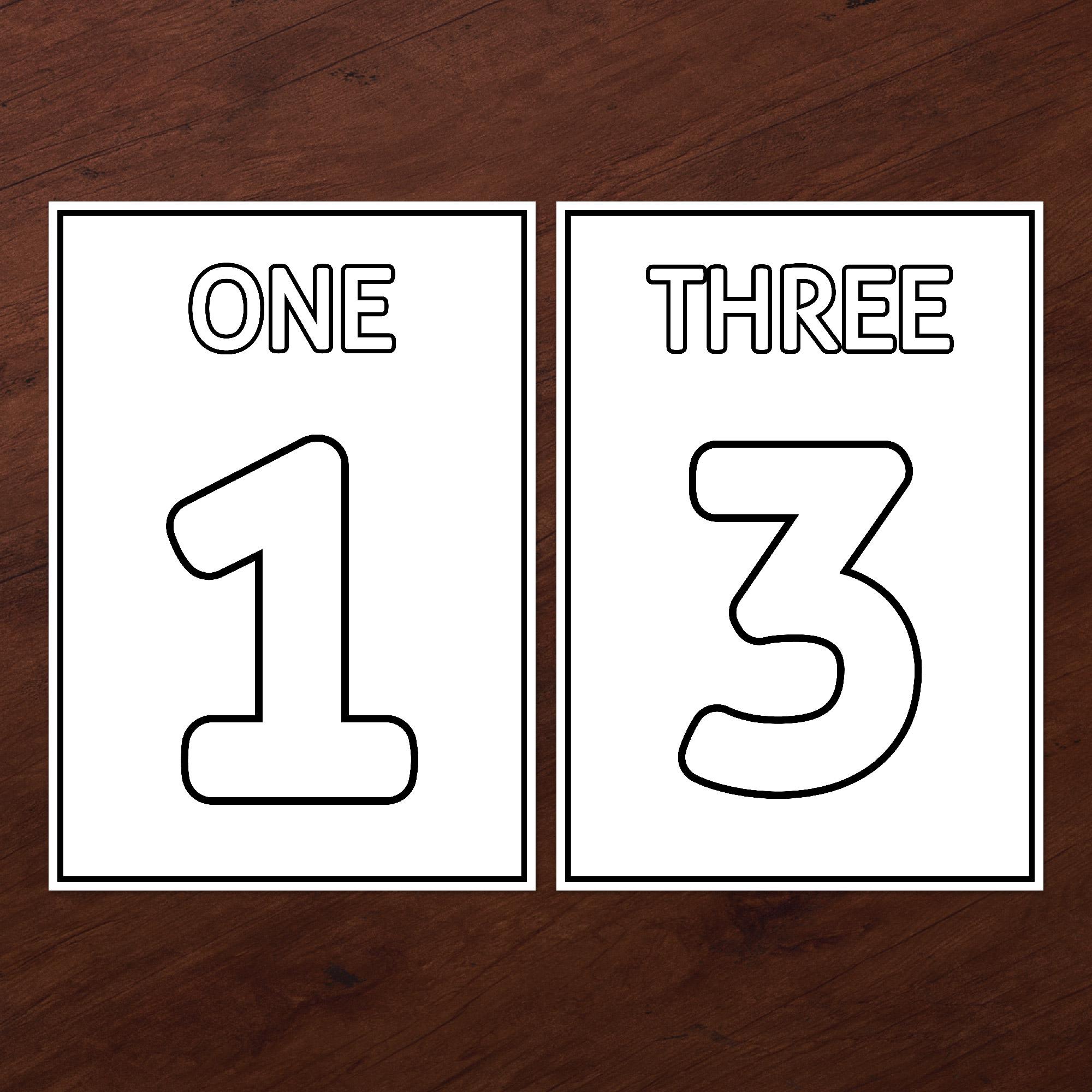 1-20 Numbers Coloring Pages, Kids Number Coloring Sheets, Printable PDF ...