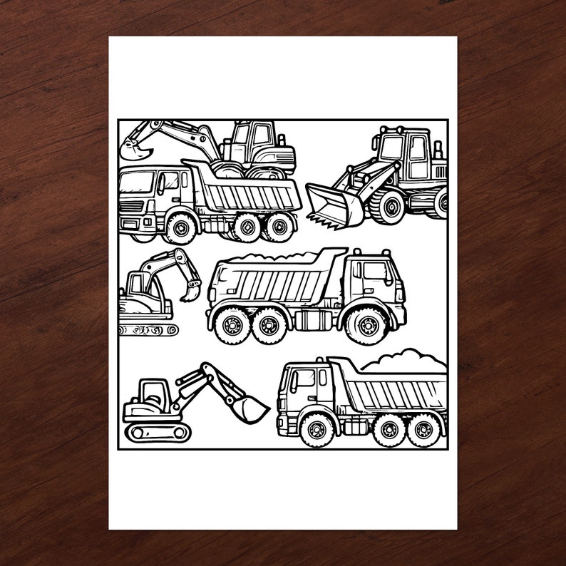 Diggers & Loaders Coloring Pages, Kids Construction Coloring Sheets ...