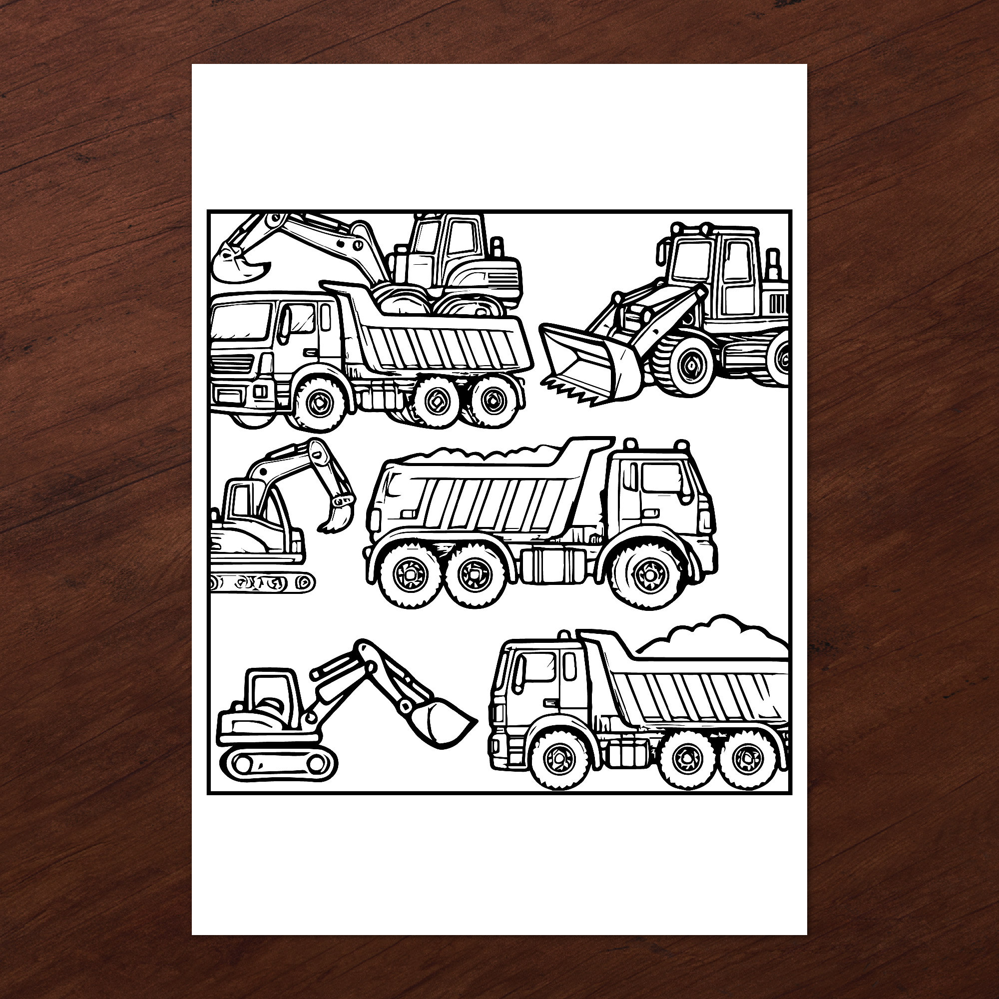 Diggers & Loaders Coloring Pages, Kids Construction Coloring Sheets ...