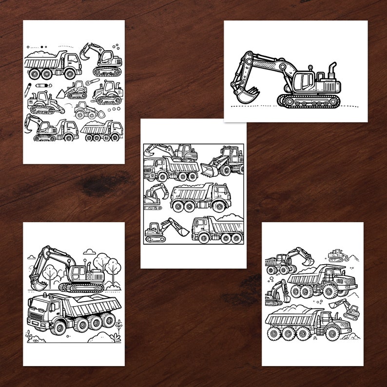 Diggers & Loaders Coloring Pages, Kids Construction Coloring Sheets ...