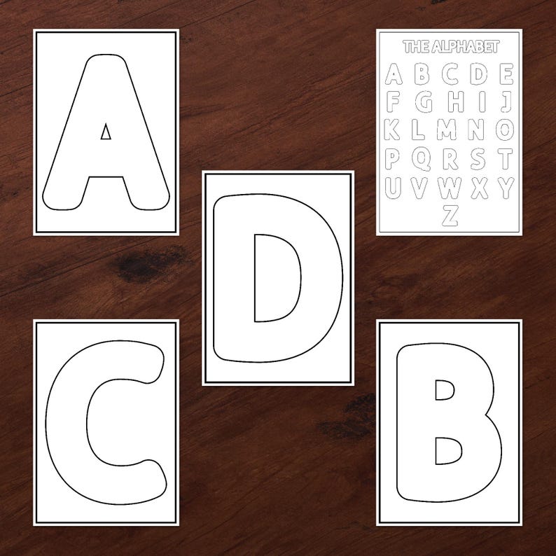 Alphabet Coloring Pages, Kids Letters Coloring Sheets, Printable PDF ...