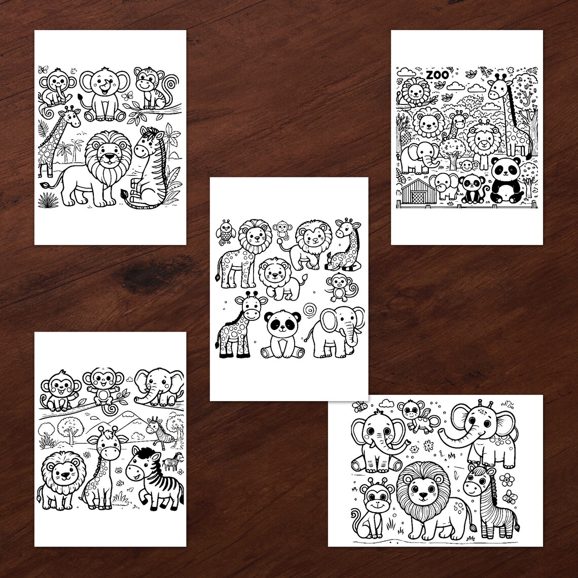 Zoo Themed Coloring Pages, Kids Zoo Animal Coloring Sheets, Printables ...