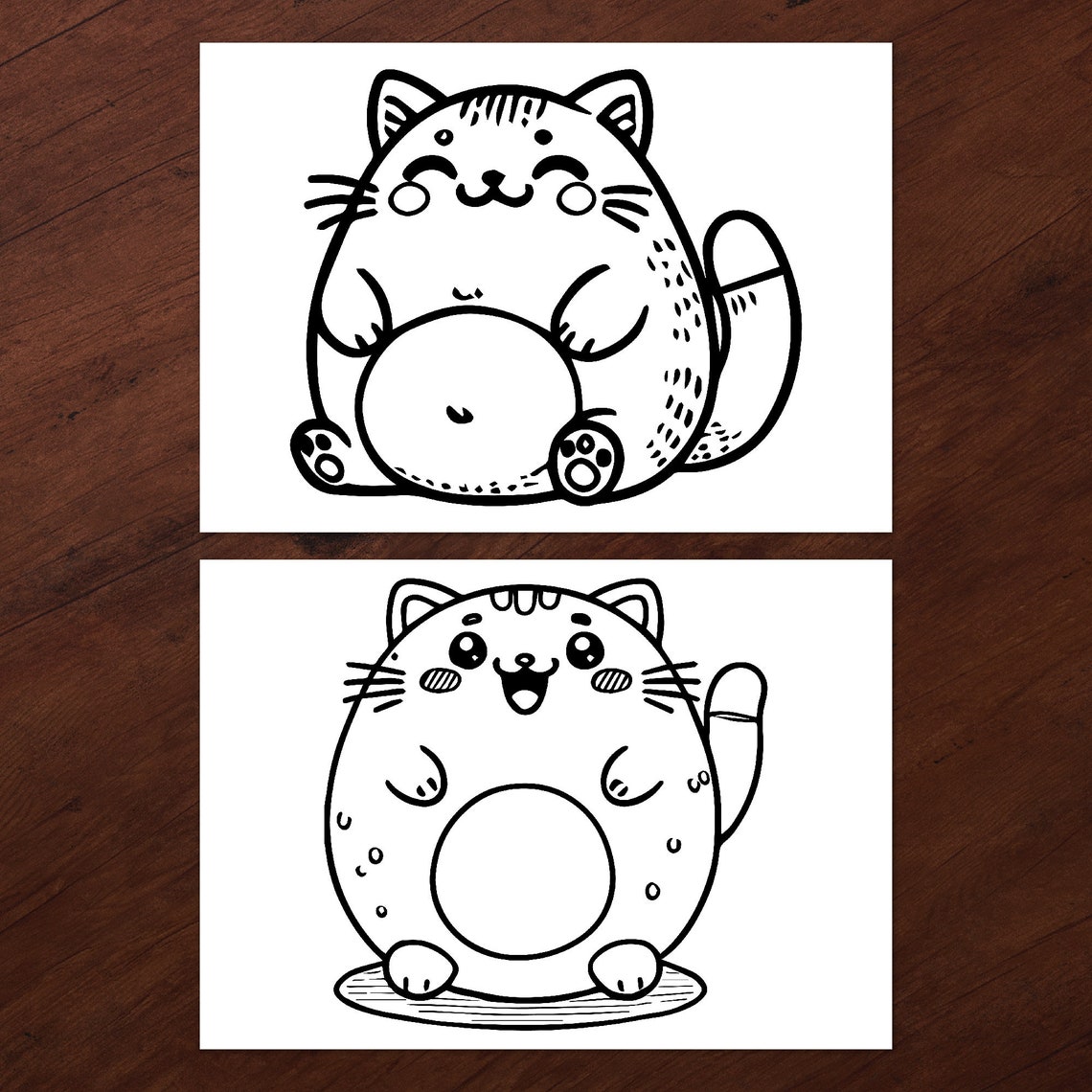 Fat Cats Coloring Pages, Kids Cat Coloring Sheets, Printable PDF ...