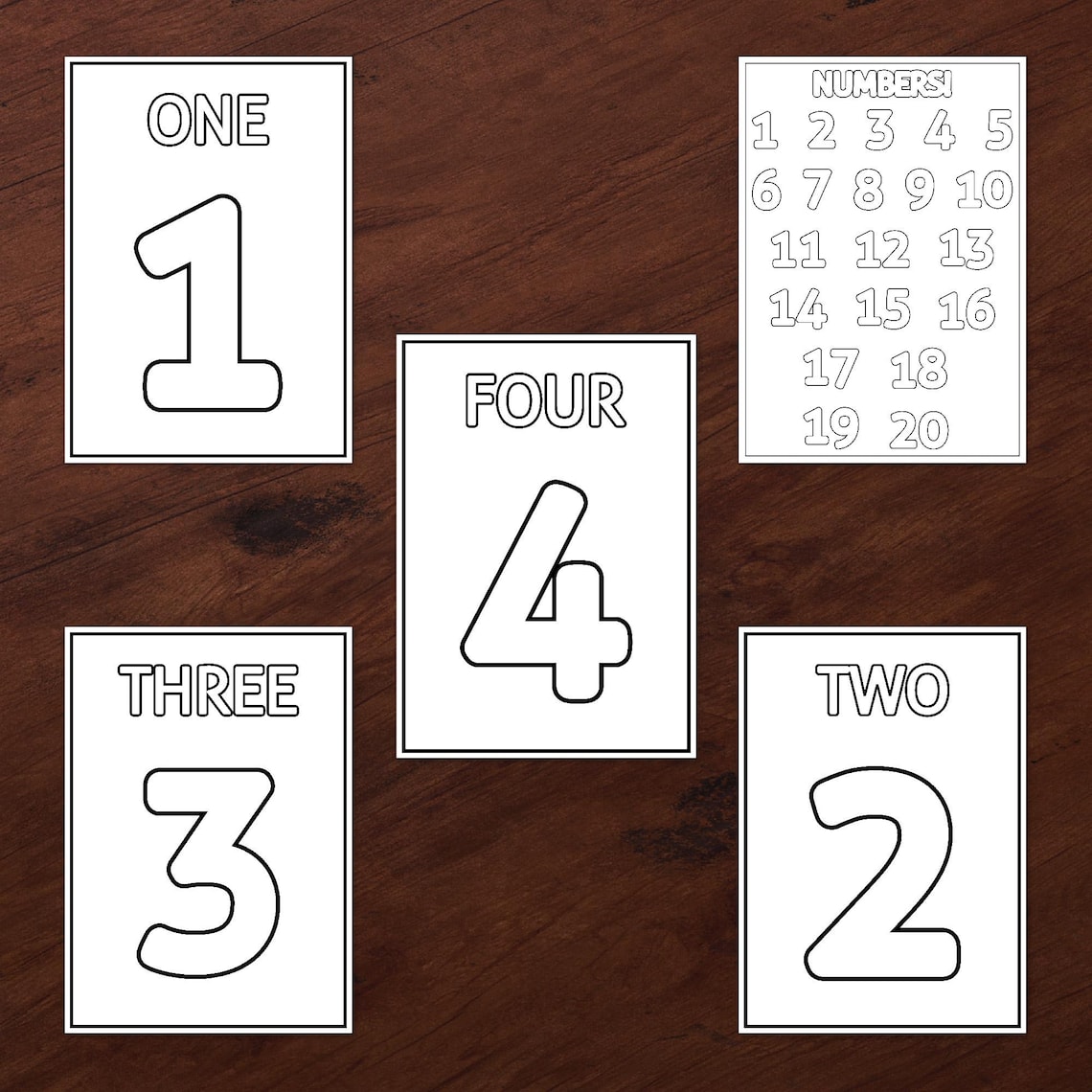 1-20 Numbers Coloring Pages, Kids Number Coloring Sheets, Printable PDF ...