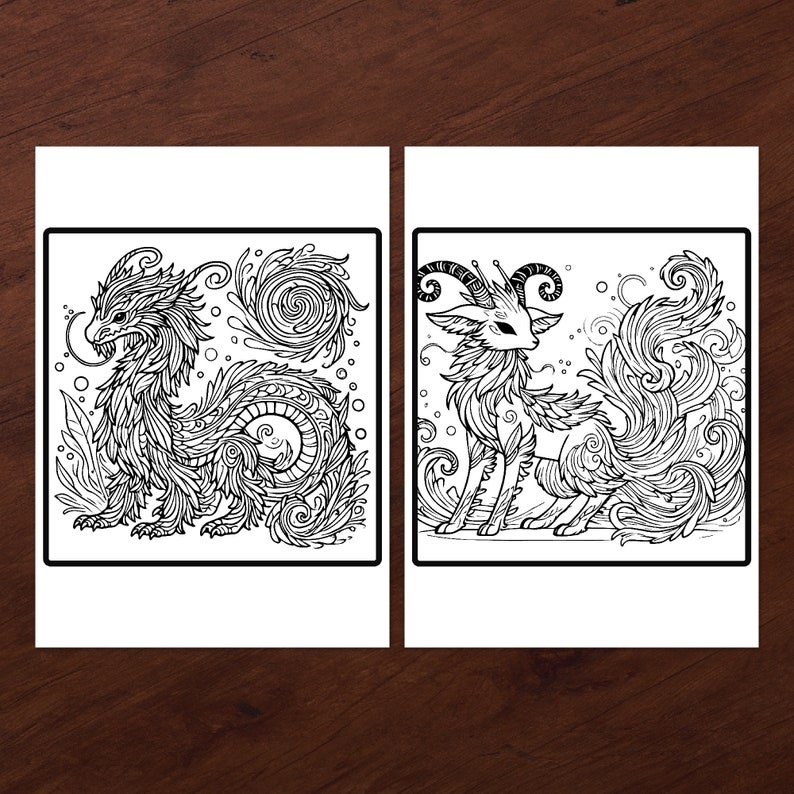 Fantasy Dragon Coloring Pages, Kids Fantasy Coloring Sheets, Printable ...