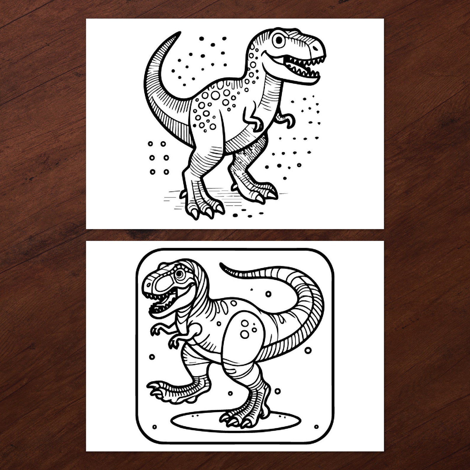 T Rex Coloring Pages, Kids Dinosaur Coloring Sheets, Printable PDF ...