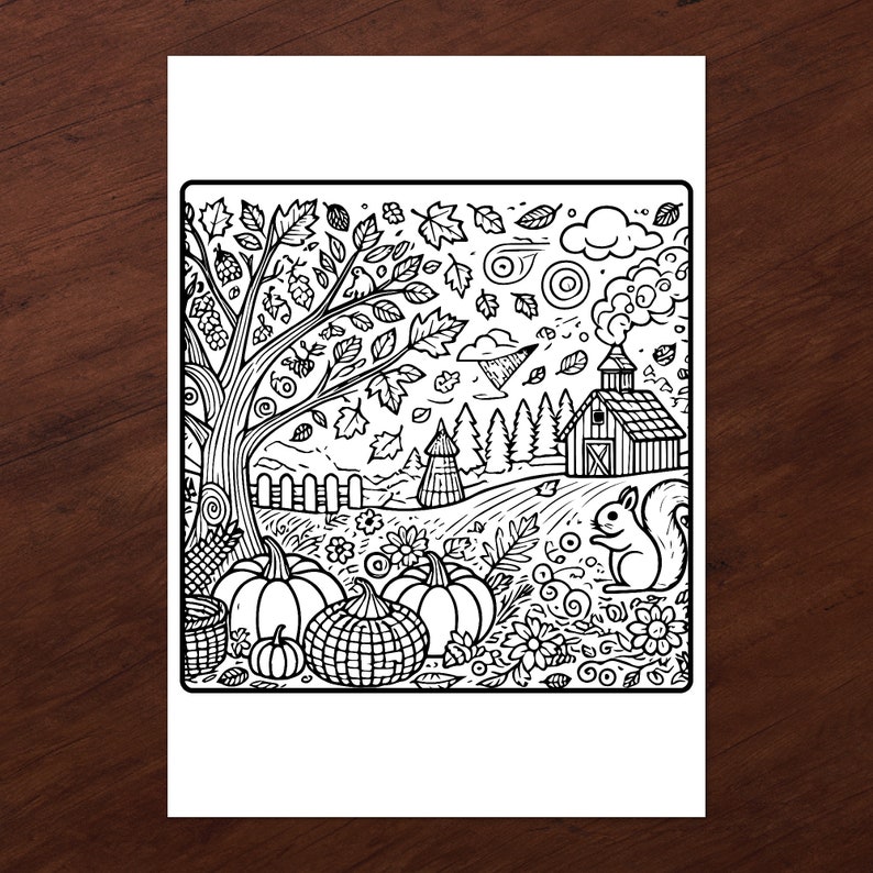 Autumn Coloring Pages, Kids Seasonal Coloring Sheets, Printable ...