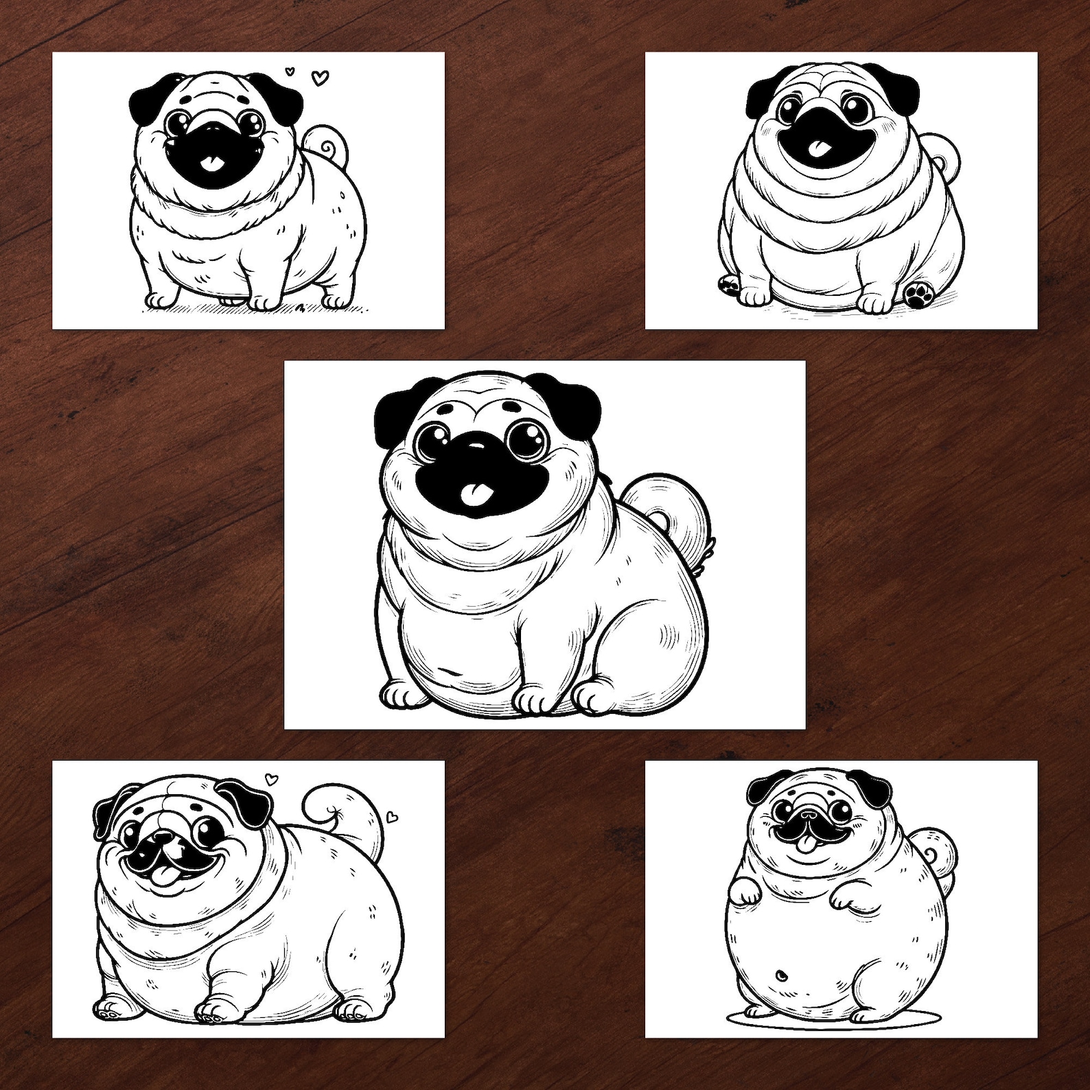 Fat Pugs Coloring Pages, Kids Dog Coloring Sheets, Printable PDF ...