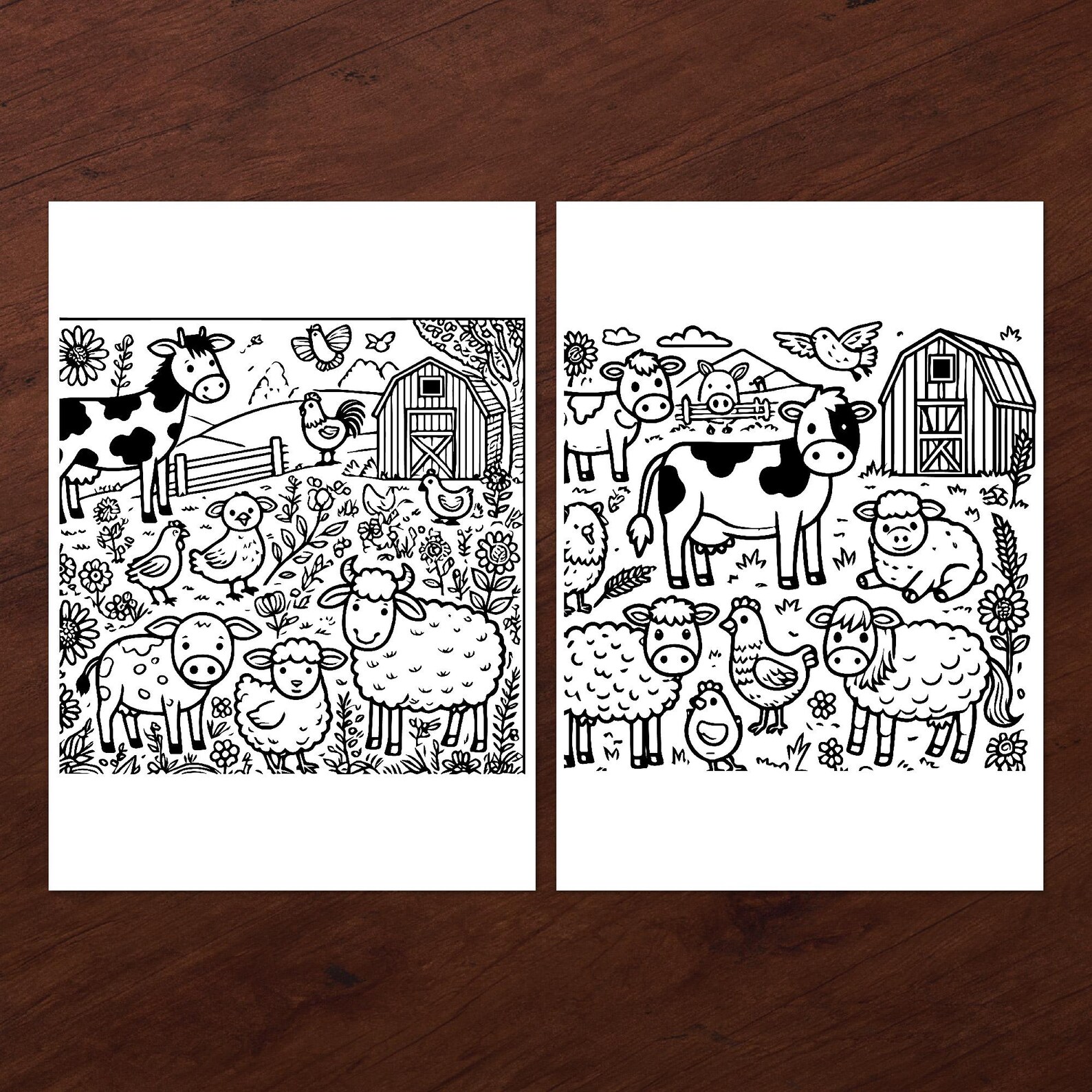 Farm Animal Coloring Pages, Kid's Farm Themed Coloring Sheets ...