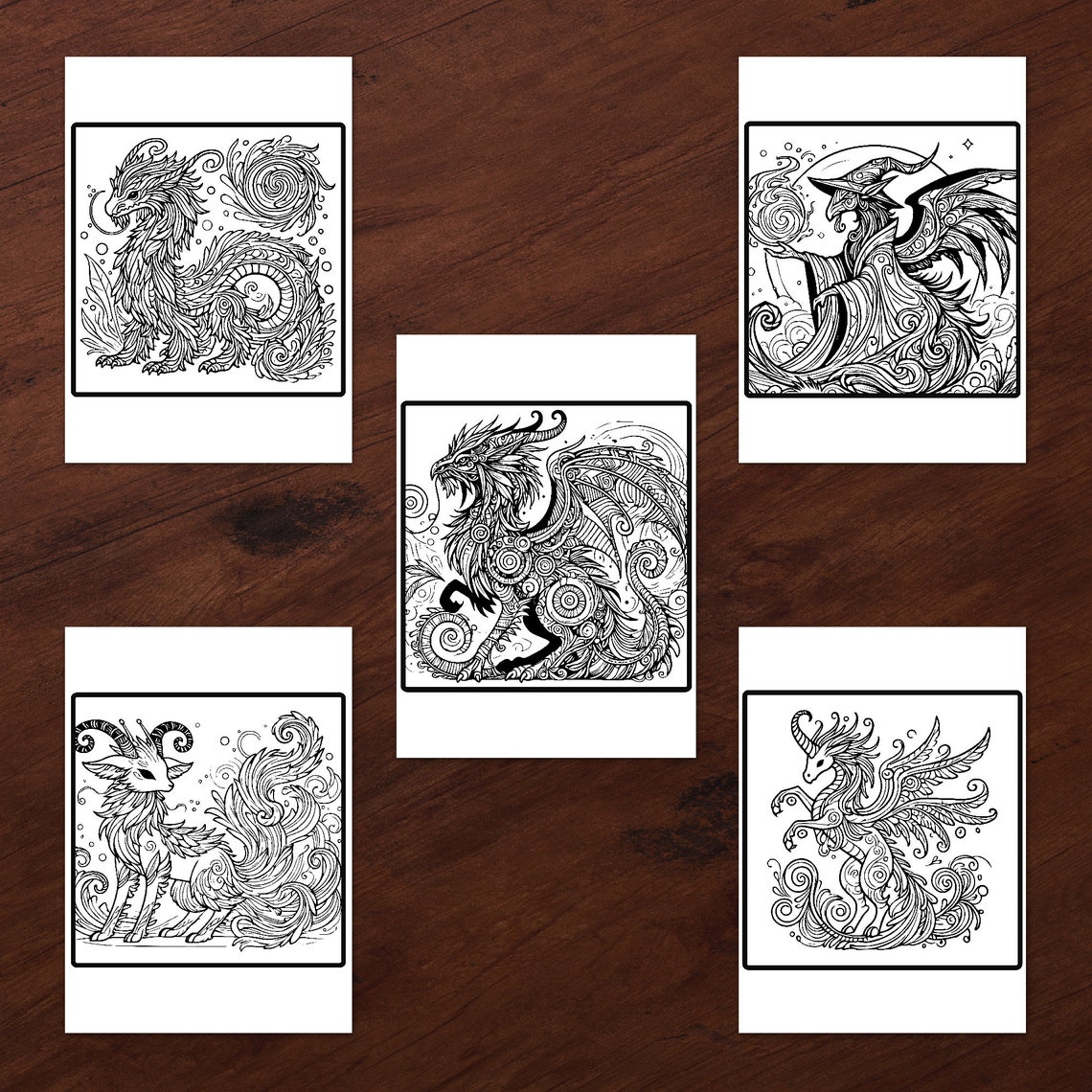 Fantasy Dragon Coloring Pages, Kids Fantasy Coloring Sheets, Printable ...
