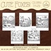 Cute Fox Coloring Pages, Kids Fox and Cat Coloring Sheets, Printable ...