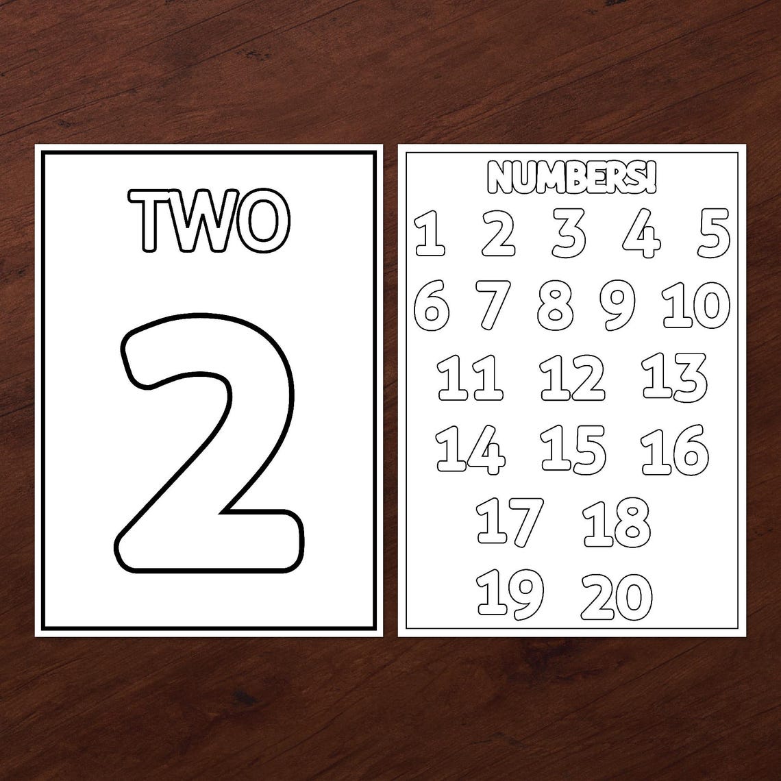 1-20 Numbers Coloring Pages, Kids Number Coloring Sheets, Printable PDF ...