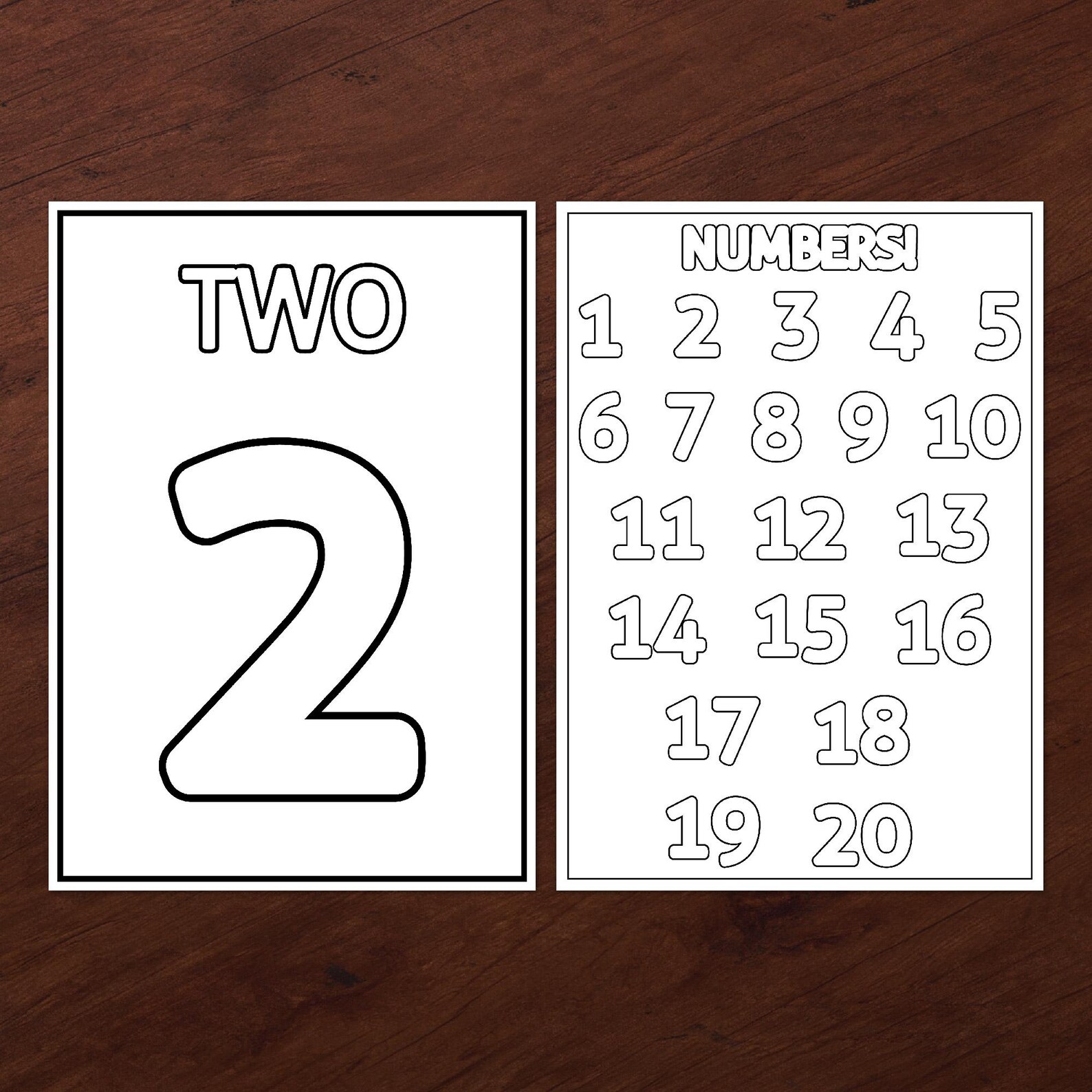 1-20 Numbers Coloring Pages, Kids Number Coloring Sheets, Printable PDF ...