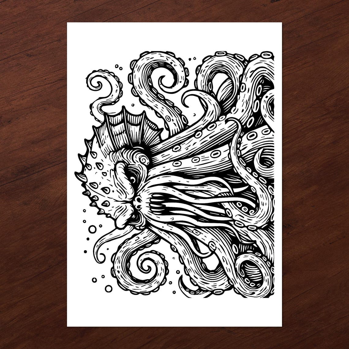 Kraken Coloring Pages, Kid's Mythical Coloring Sheets, Printable ...