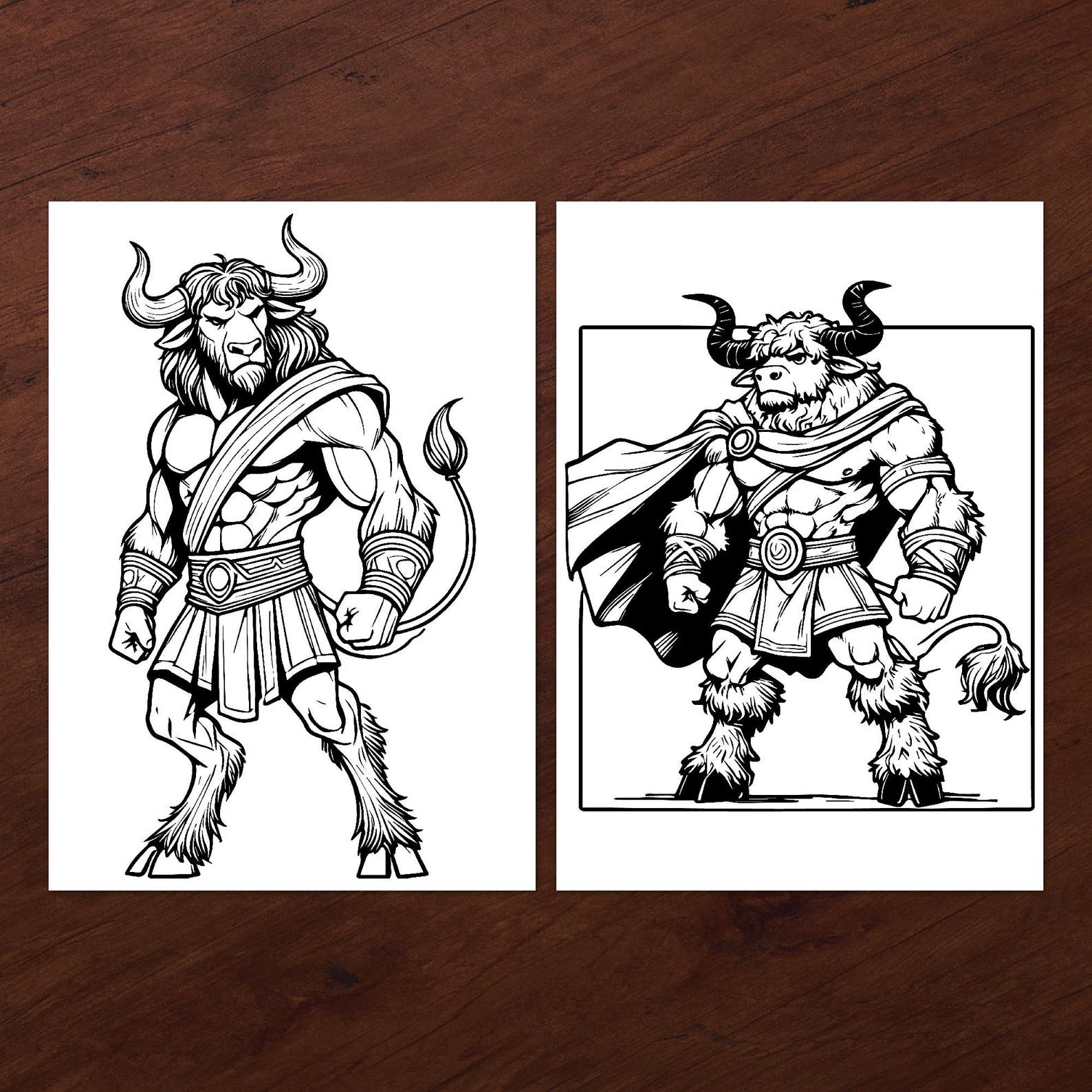 Minotaur Coloring Pages, Kid's Mythology Coloring Sheets, Printable ...