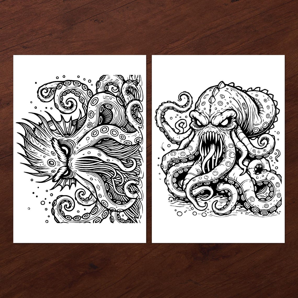 Kraken Coloring Pages, Kid's Mythical Coloring Sheets, Printable ...
