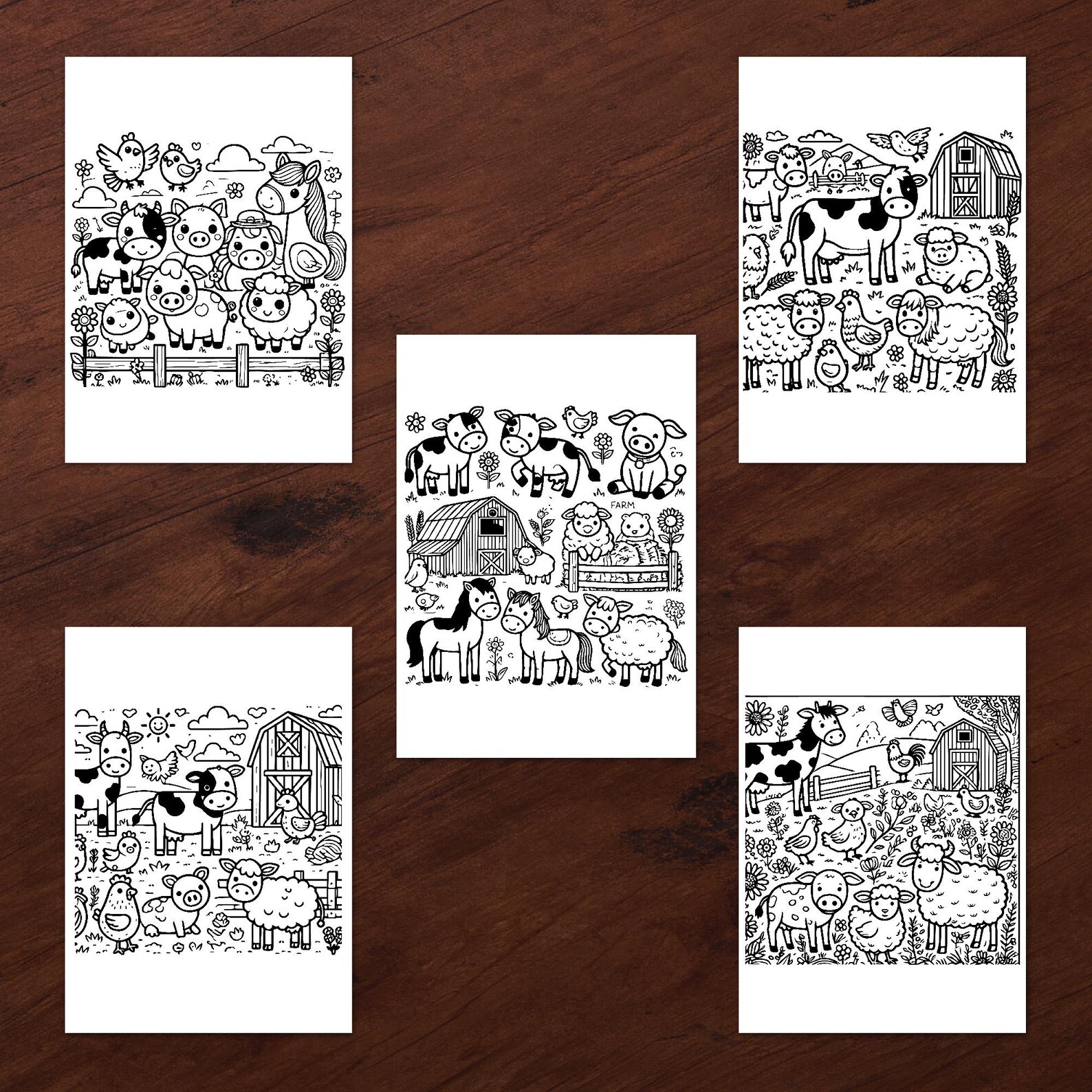 Farm Animal Coloring Pages, Kid's Farm Themed Coloring Sheets ...