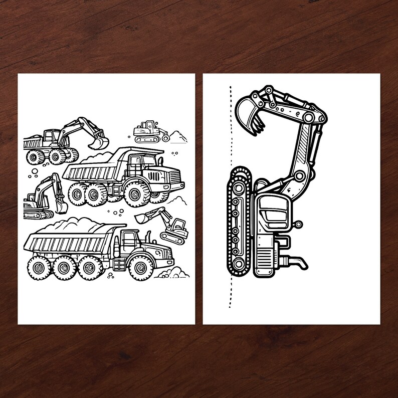 Diggers & Loaders Coloring Pages, Kids Construction Coloring Sheets ...