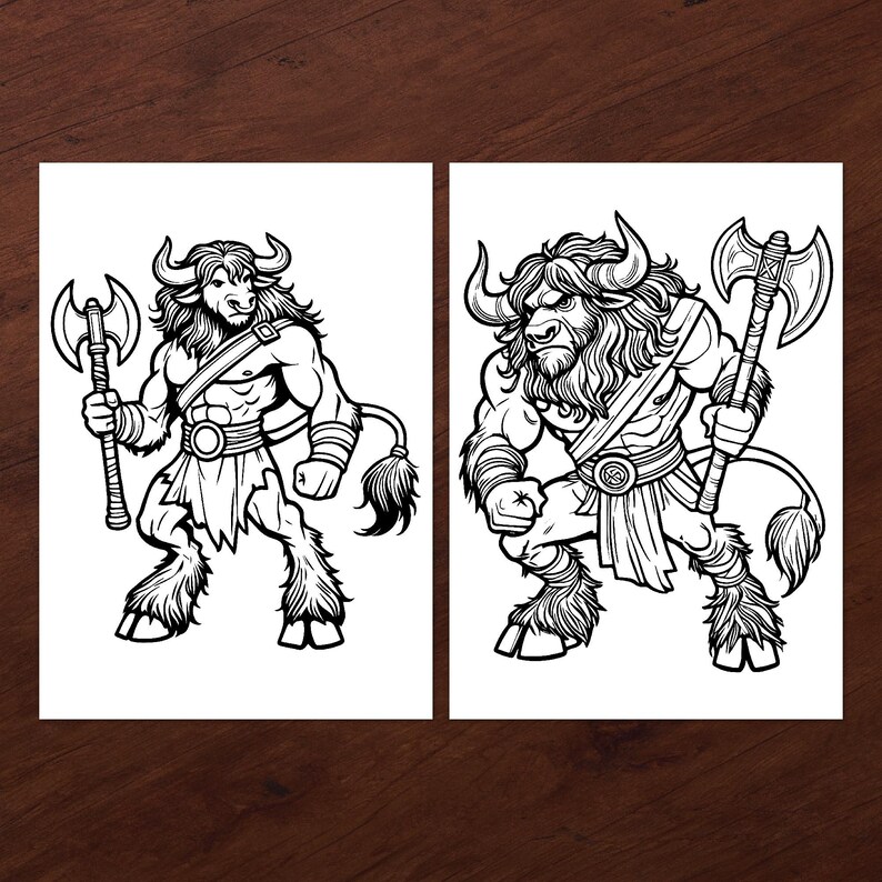 Minotaur Coloring Pages, Kid's Mythology Coloring Sheets, Printable ...