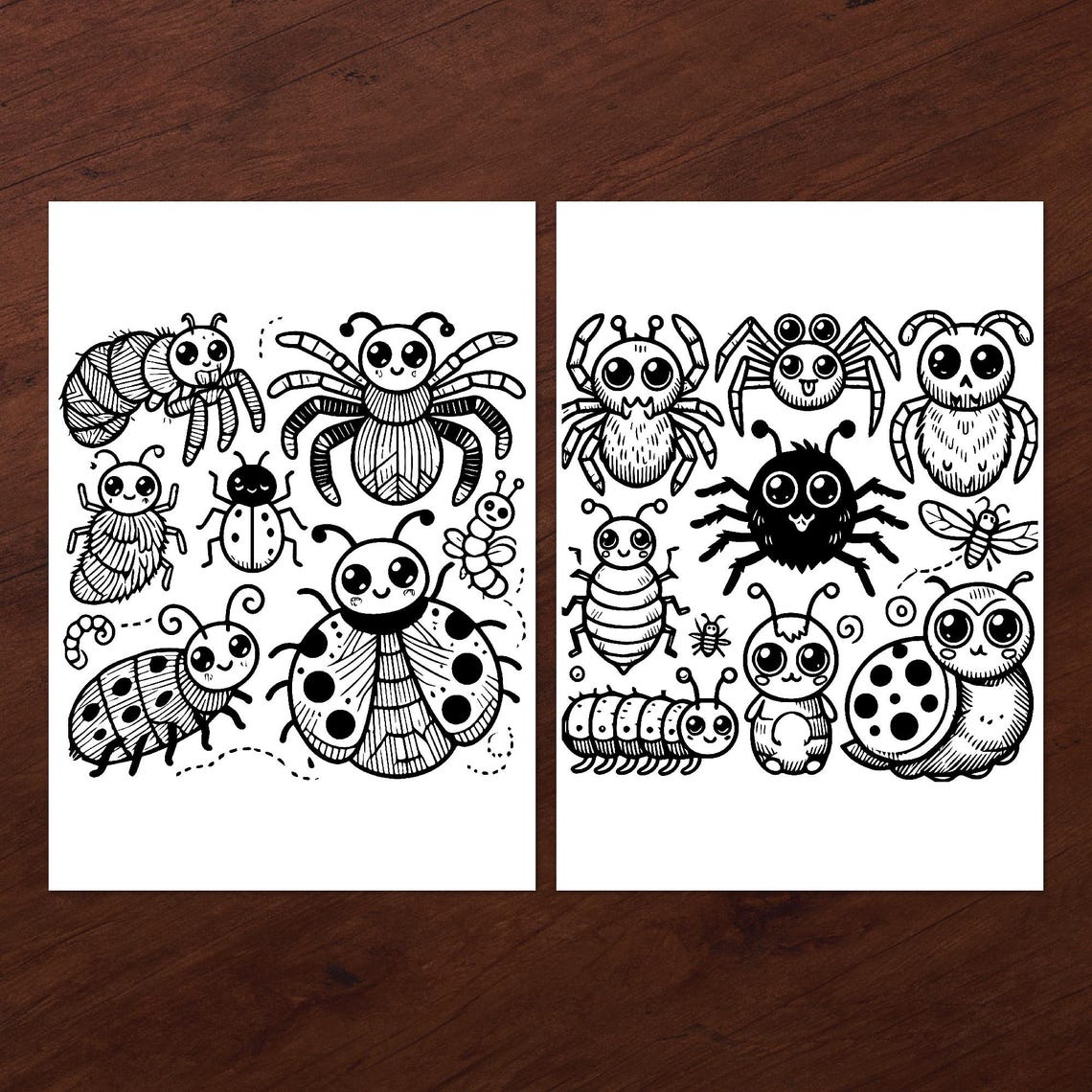 Insect Coloring Pages, Kids Bugs Coloring Sheets, Printable PDF, Creepy ...