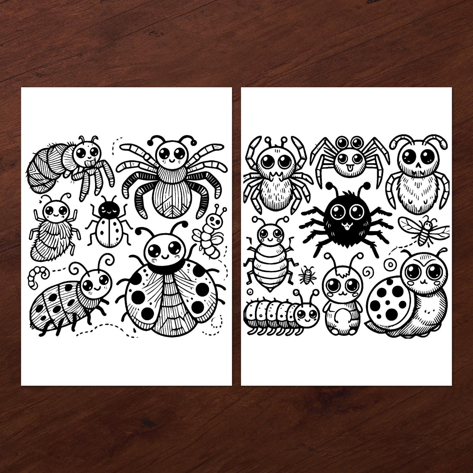 Insect Coloring Pages, Kids Bugs Coloring Sheets, Printable PDF, Creepy ...