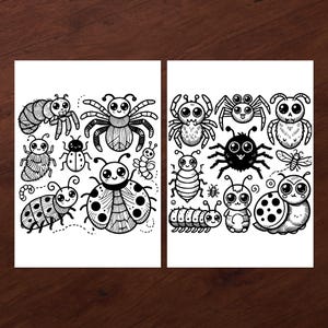 Insect Coloring Pages, Kids Bugs Coloring Sheets, Printable PDF, Creepy ...