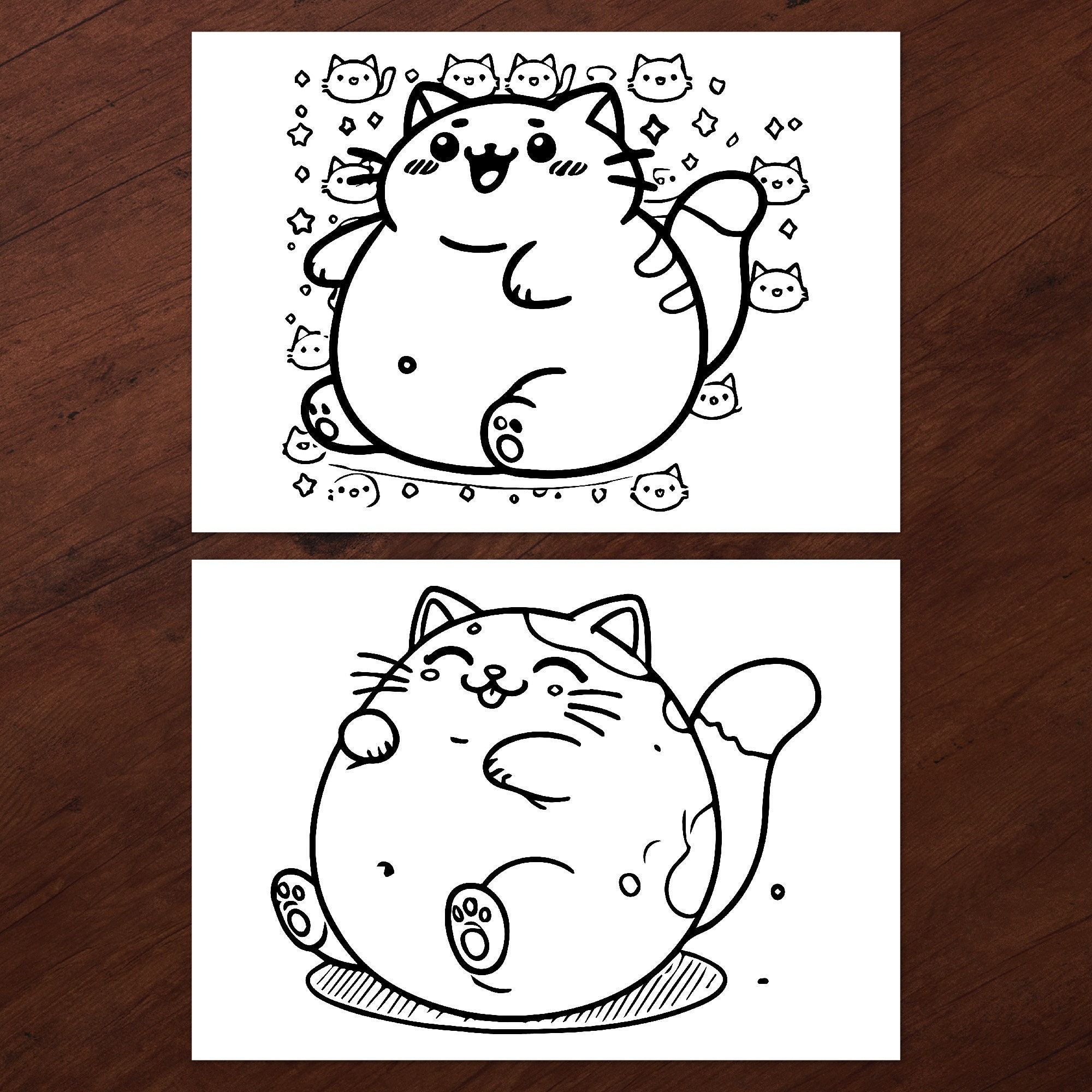 Fat Cats Coloring Pages, Kids Cat Coloring Sheets, Printable PDF ...