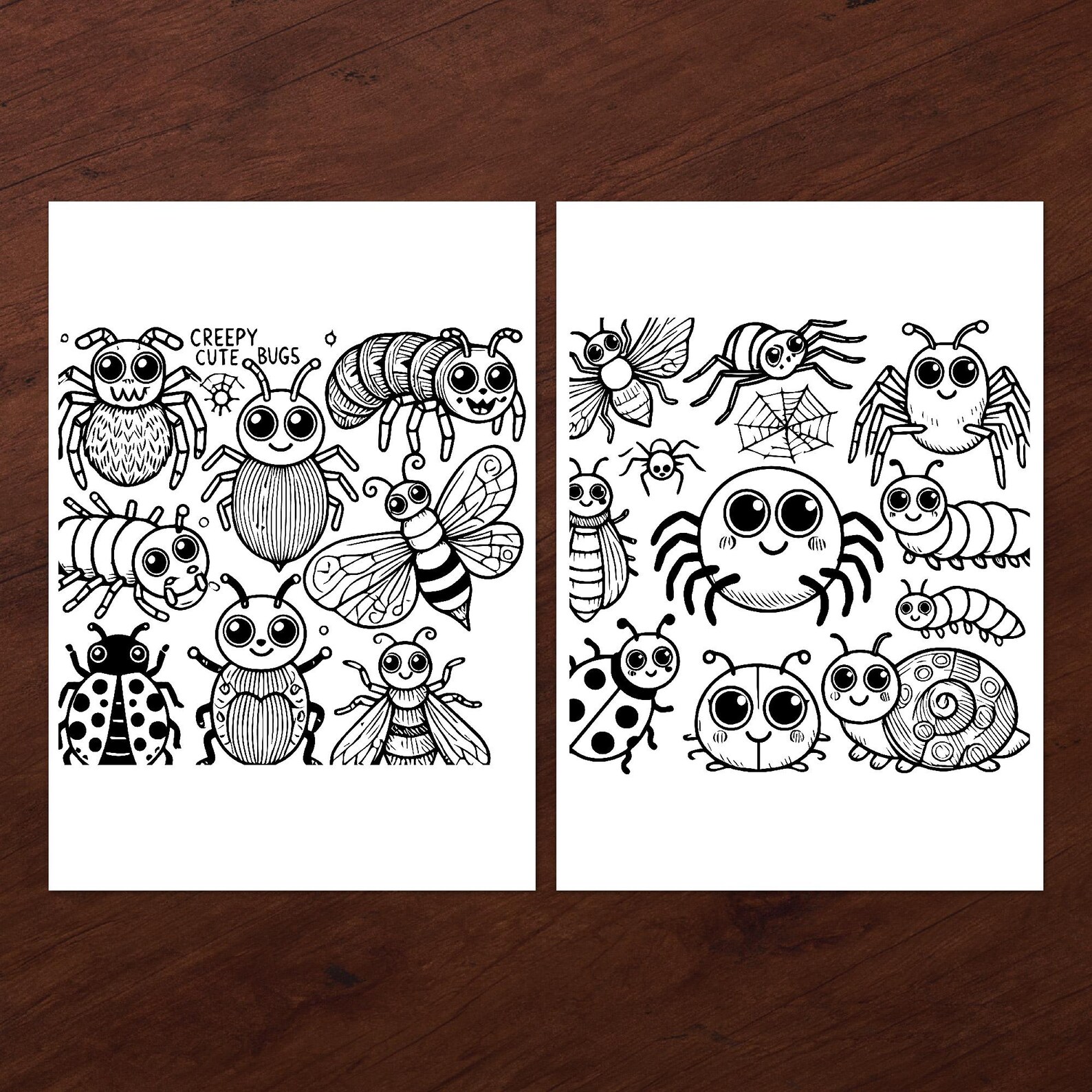 Insect Coloring Pages, Kids Bugs Coloring Sheets, Printable PDF, Creepy ...