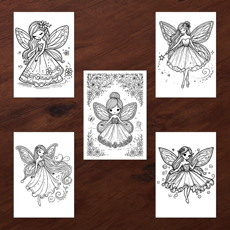 Magical Fairy Coloring Pages, Kids Fantasy Coloring Sheets, Printable ...