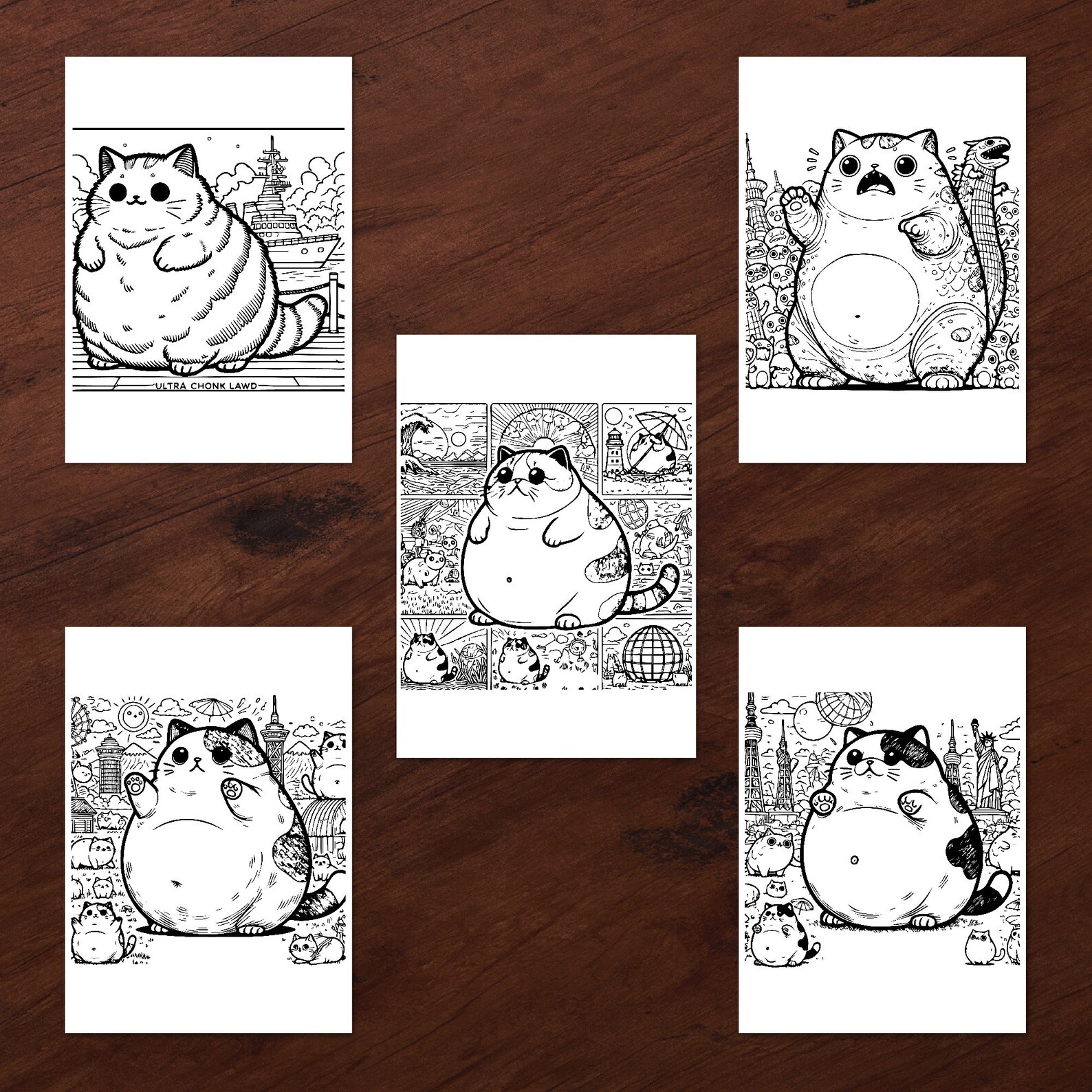 Ultra Fat Cats Coloring Pages, Kids Chunky Cat Coloring Sheets ...