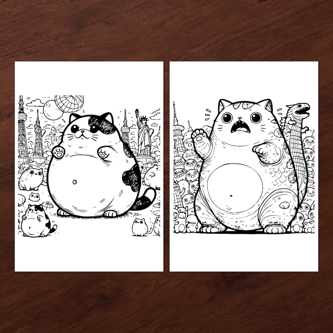 Ultra Fat Cats Coloring Pages, Kids Chunky Cat Coloring Sheets ...
