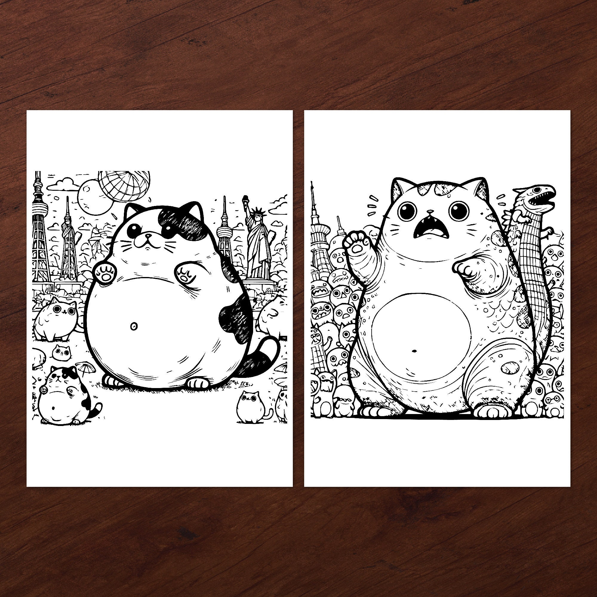 Ultra Fat Cats Coloring Pages, Kids Chunky Cat Coloring Sheets ...