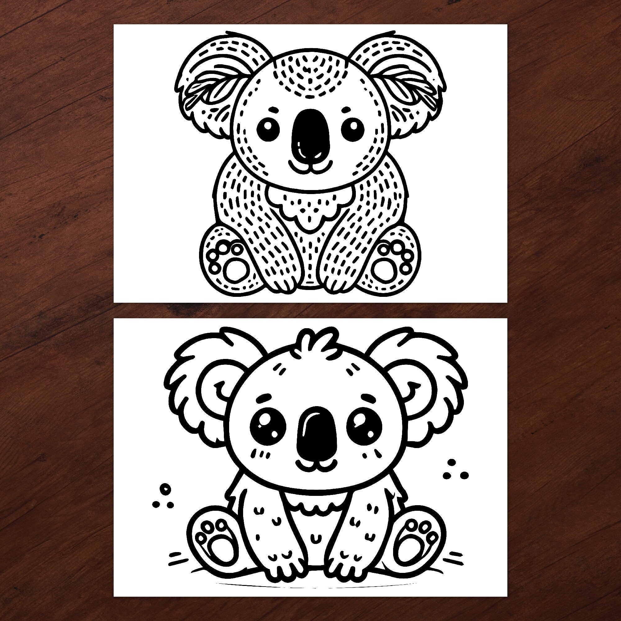 Cute Koala Coloring Pages, Kids Koala Coloring Sheets, Printable ...