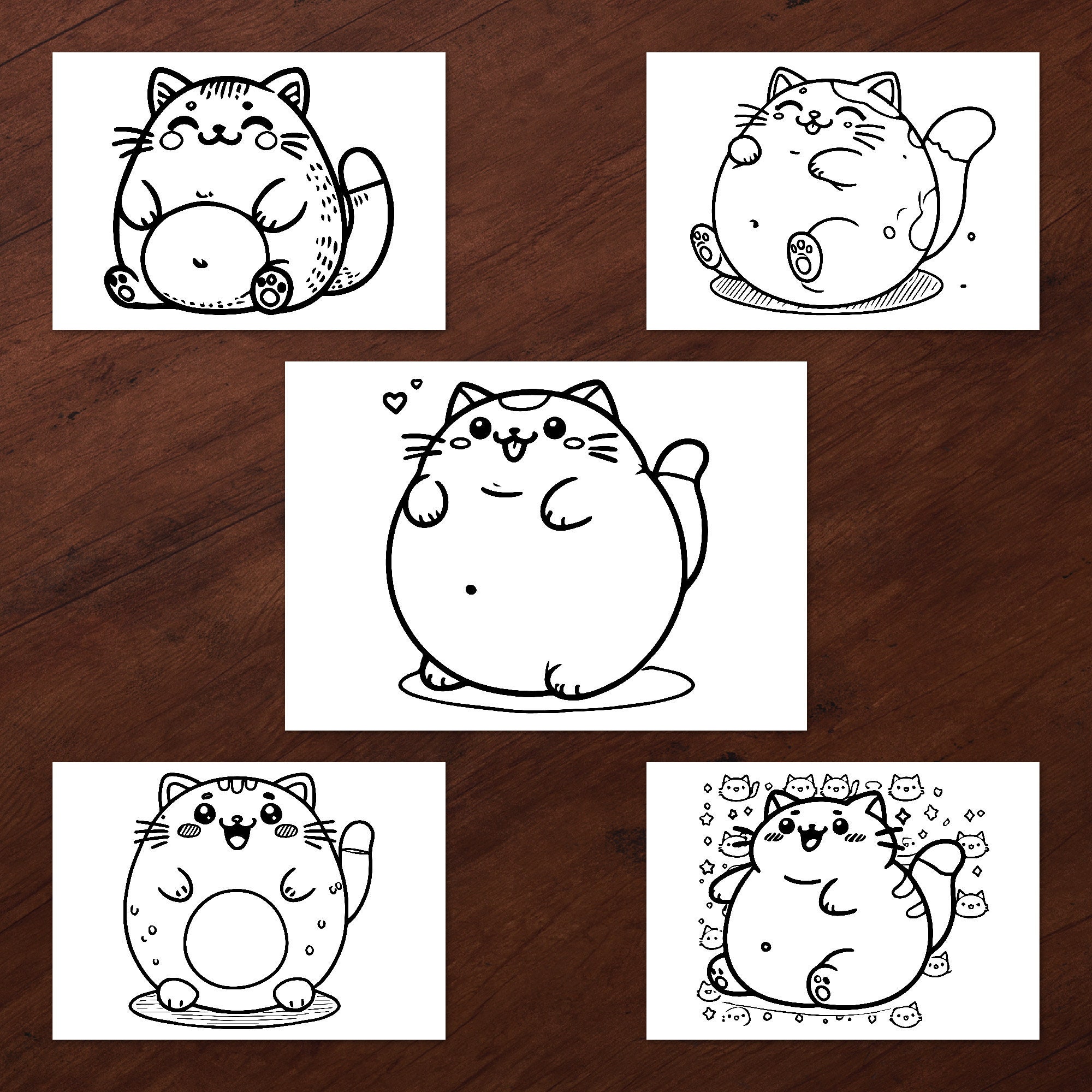 Fat Cats Coloring Pages, Kids Cat Coloring Sheets, Printable PDF ...