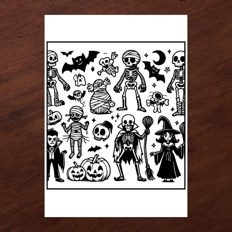 Halloween Coloring Pages, Kids Spooky Coloring Sheets, Printable ...