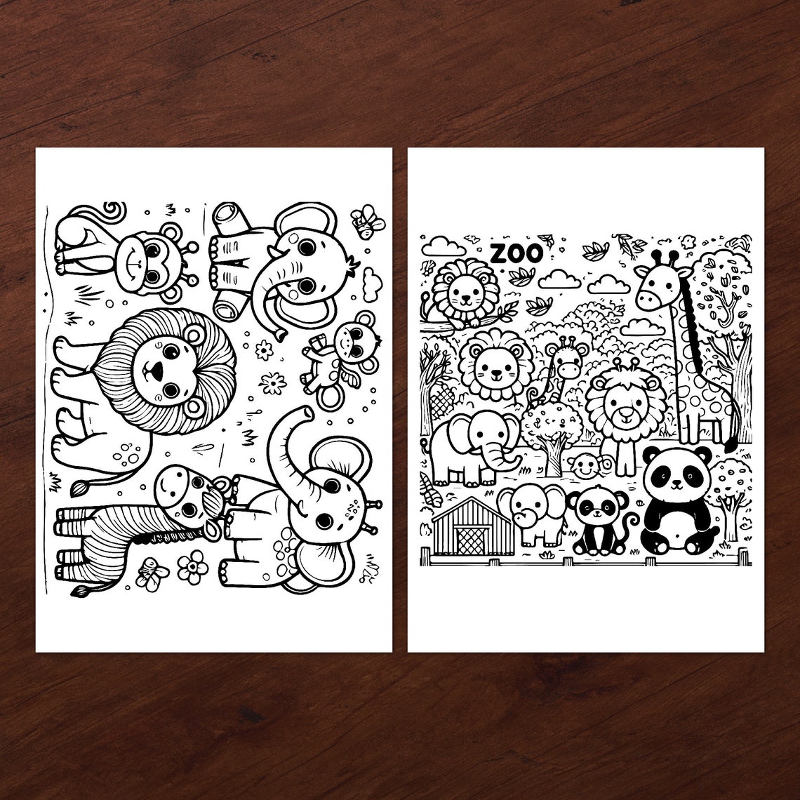 Zoo Themed Coloring Pages, Kids Zoo Animal Coloring Sheets, Printables ...