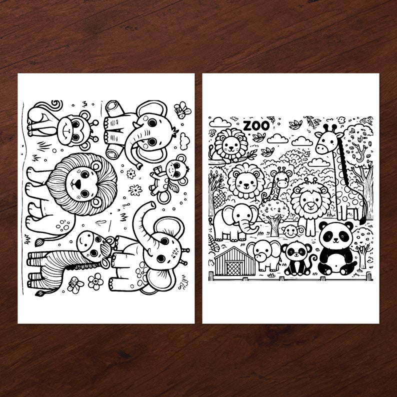 Zoo Themed Coloring Pages, Kids Zoo Animal Coloring Sheets, Printables ...