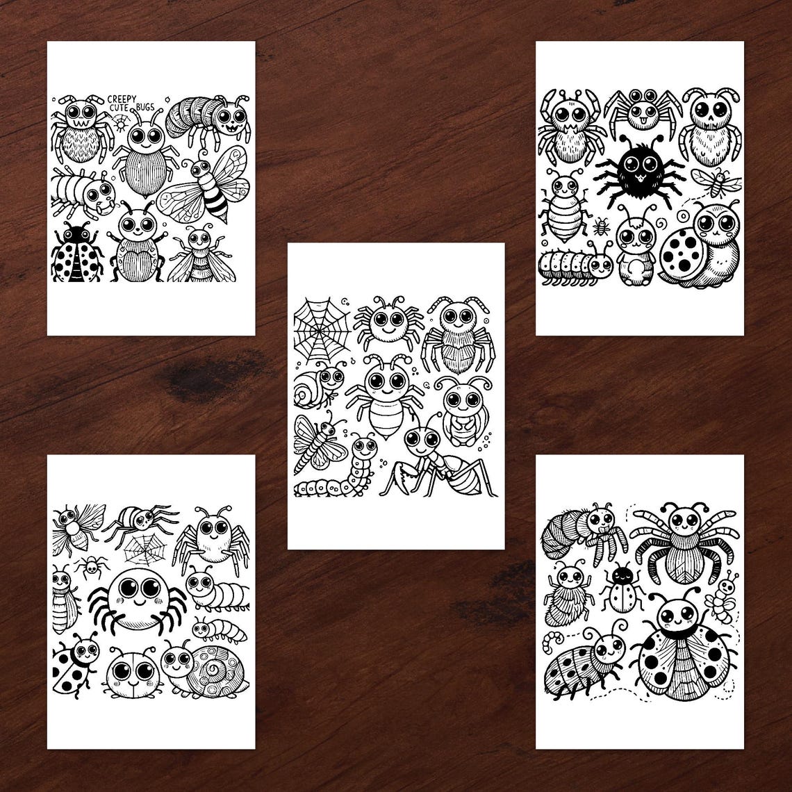 Insect Coloring Pages, Kids Bugs Coloring Sheets, Printable PDF, Creepy ...