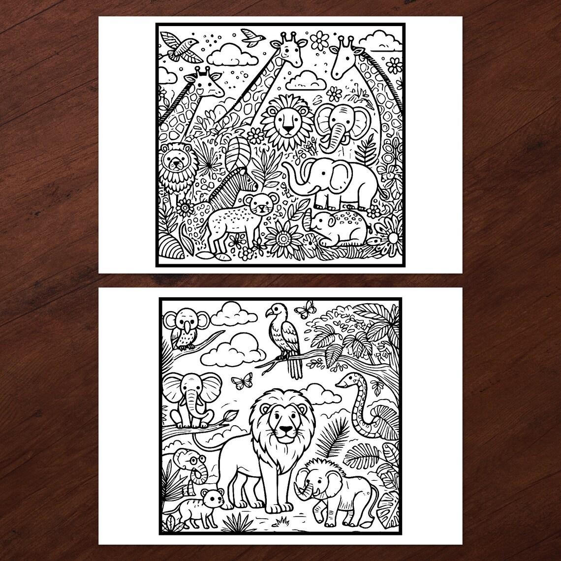 Jungle Themed Coloring Pages, Kids Jungle Animal Coloring Sheets ...