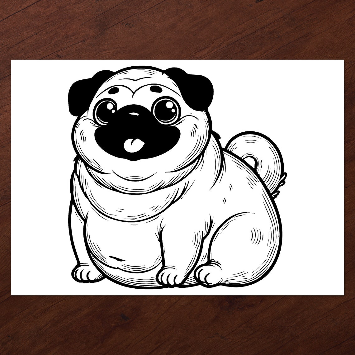 Fat Pugs Coloring Pages, Kids Dog Coloring Sheets, Printable PDF ...