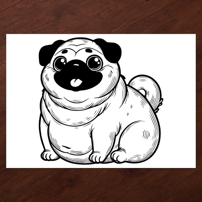 Fat Pugs Coloring Pages, Kids Dog Coloring Sheets, Printable PDF ...