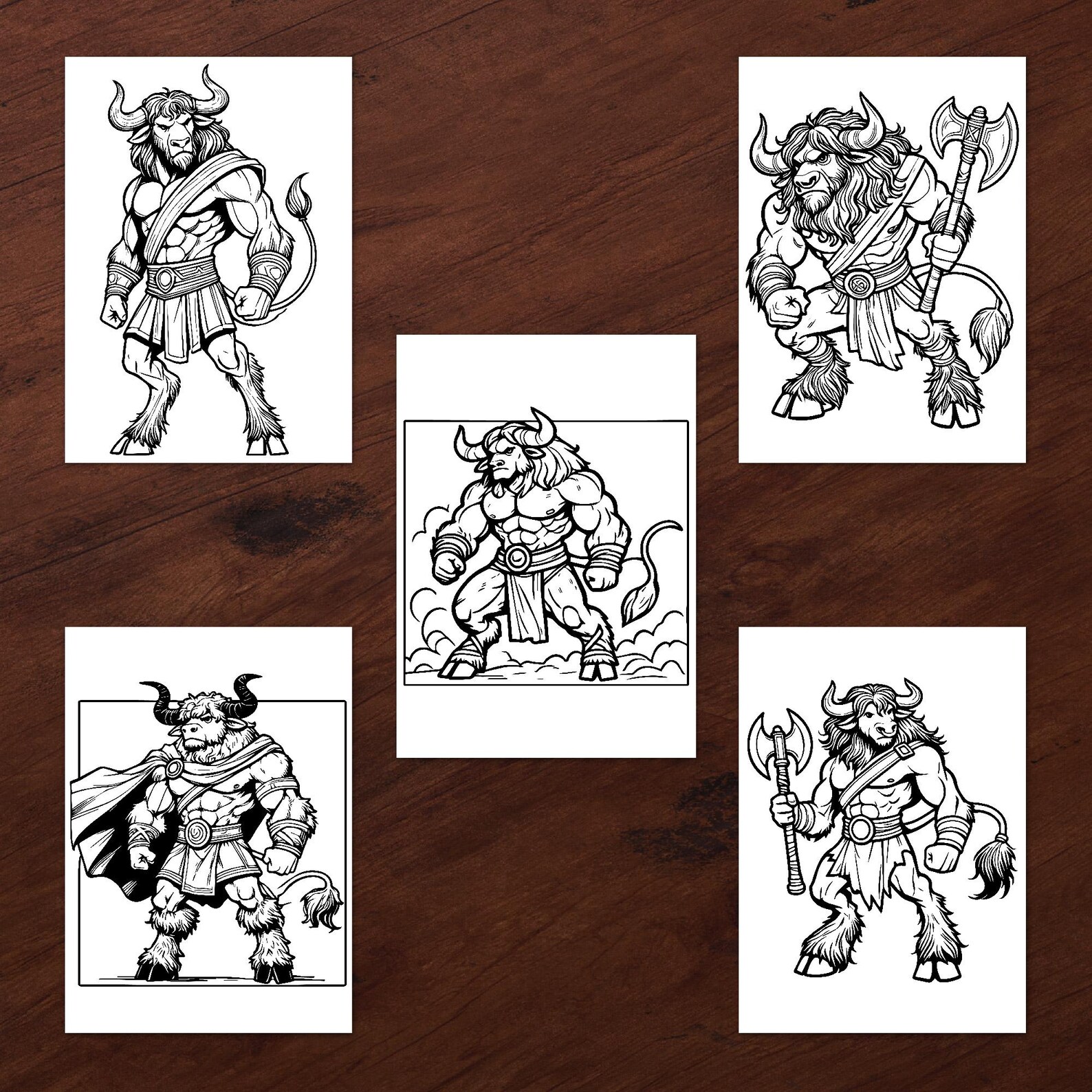 Minotaur Coloring Pages, Kid's Mythology Coloring Sheets, Printable ...