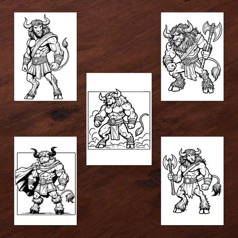 Minotaur Coloring Pages, Kid's Mythology Coloring Sheets, Printable ...
