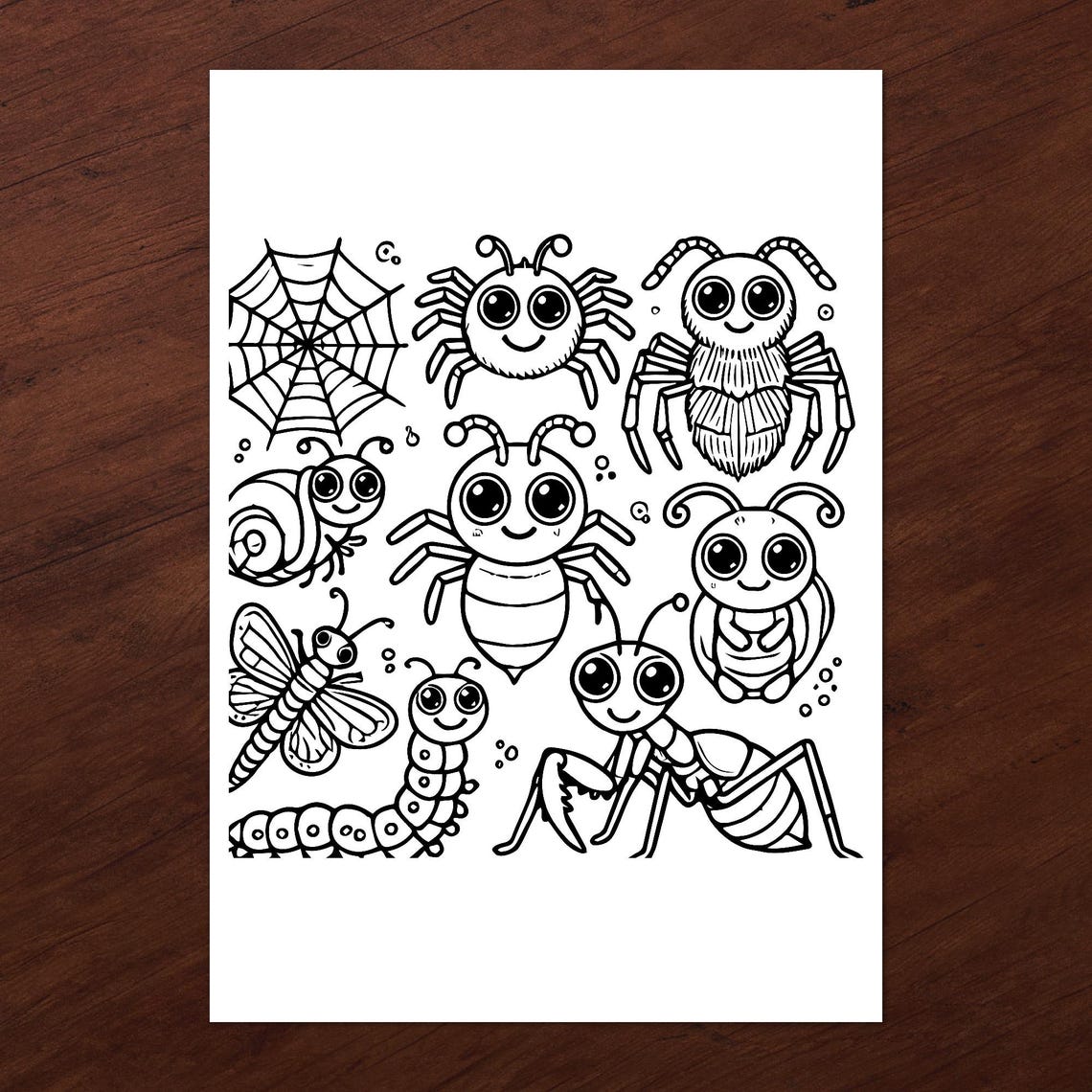 Insect Coloring Pages, Kids Bugs Coloring Sheets, Printable PDF, Creepy ...