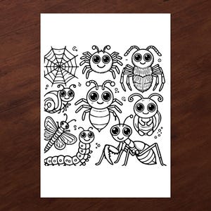 Insect Coloring Pages, Kids Bugs Coloring Sheets, Printable PDF, Creepy ...