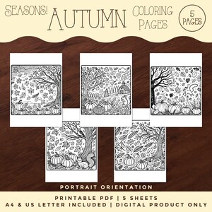 Autumn Coloring Pages, Kids Seasonal Coloring Sheets, Printable ...