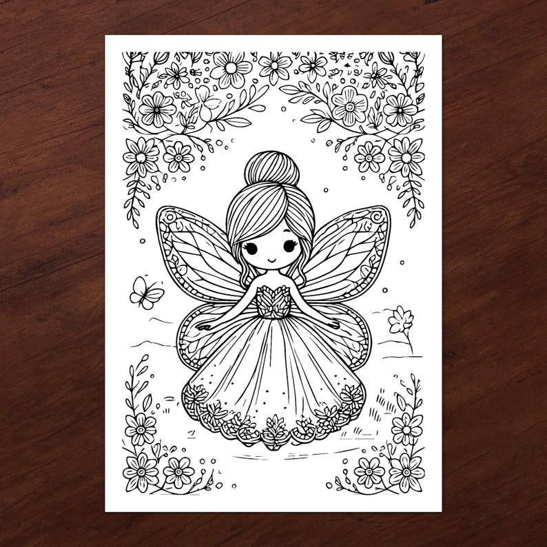 Magical Fairy Coloring Pages, Kids Fantasy Coloring Sheets, Printable ...