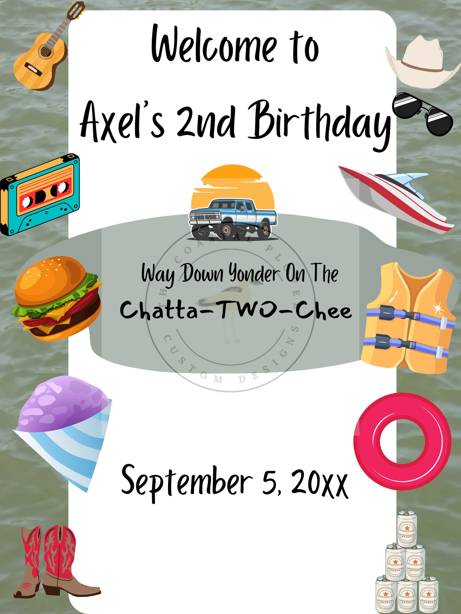 Chatta-two-chee 2nd Birthday Invitation Digital Download Template ...