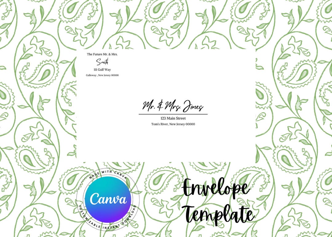 Envelope Addresses (A9) - Digital Download Template - Etsy