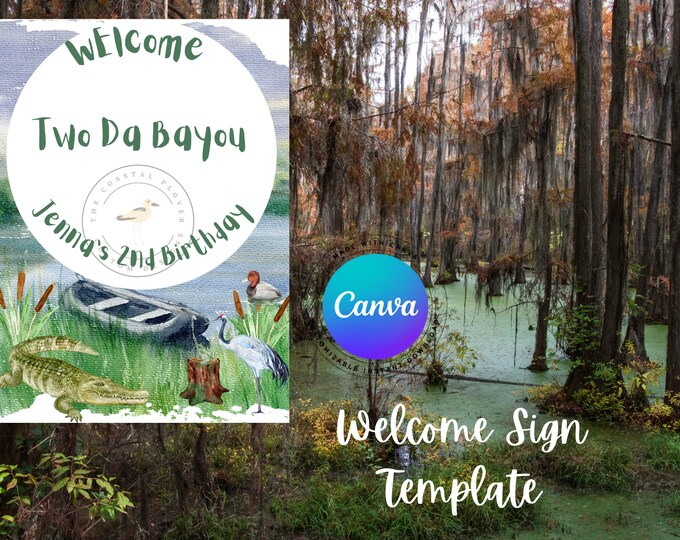 Two Da Bayou Welcome Sign- Digital Download Template - Etsy